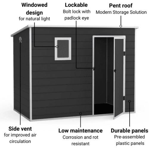 LOTUS | Oxonia Pent Plastic Shed 8x5 - A1 Sheds