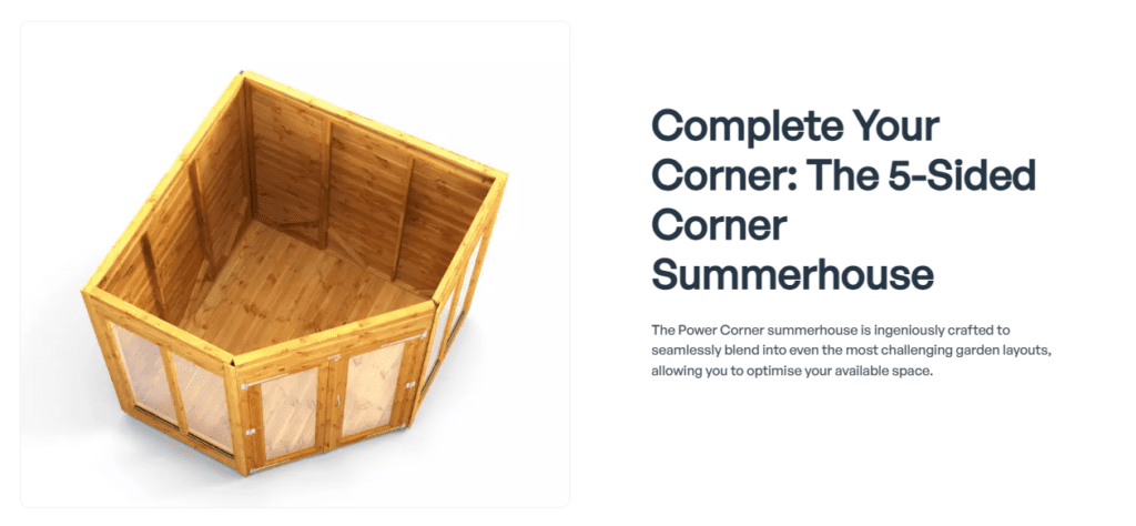 POWER CORNER Summerhouse® - A1 Sheds